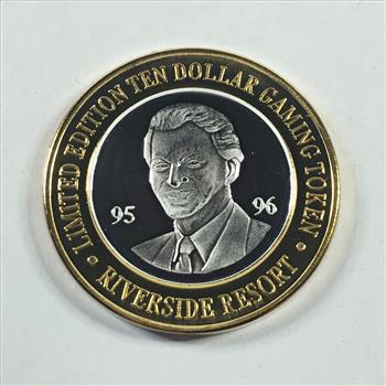 SILVER STRIKE*Riverside Resort $10 Silver Gaming Token*Laughlin, NV ...
