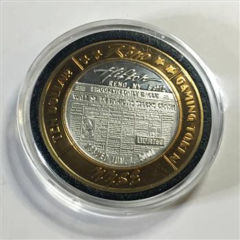SILVER STRIKE*The Hilton; Reno, NV $10 Proof Silver Gaming Token ...