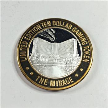 SILVER STRIKE*The Mirage $10 Silver Gaming Token*Las Vegas, NV*.999 ...