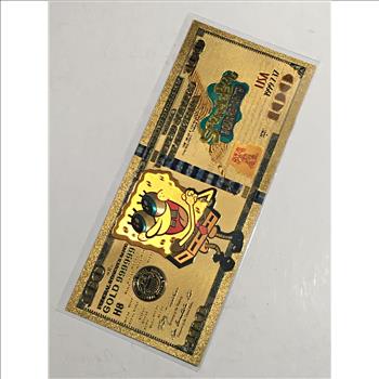 Sponge Bob Gold Foil 100 Dollar Banknote | Property Room