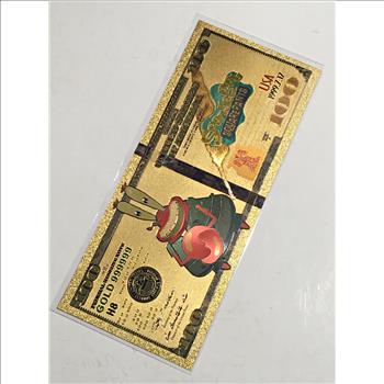 Sponge Bob/Mr Krabs Gold Foil 100 Dollar Banknote | Property Room