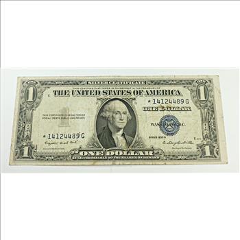 STAR NOTE REPLACEMENT ERROR 1935G $1 Silver Certificate Star Note ...