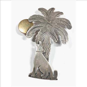 Sterling Silver Coyote/Palm Tree Pin*8.325 Grams ASW .925 | Property Room