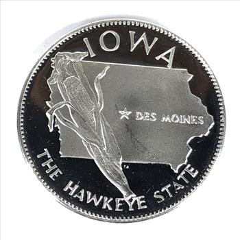 Sterling Silver Iowa Commemorative Medallion*The Hawkeye State*13.5 ...