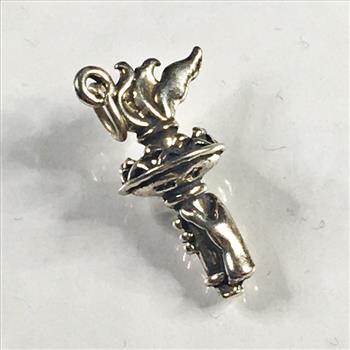 Sterling Silver Olympic Torch Pendant/Charm*Total Weight 3.3 Grams ...