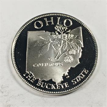 Sterling Silver Proof Ohio State Medallion*The Buckeye State*Franklin ...