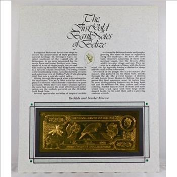 The First Gold Notes of Belize*Minted of 22 K Gold*$20 ORCHIDS ...