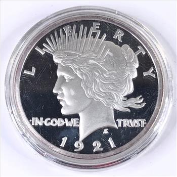 Two Troy Ounces .999 Fine Silver Round*1921 Peace Dollar Design ...