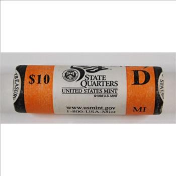 Unopened United States Mint $10 Roll of 2004-D Michigan State ...