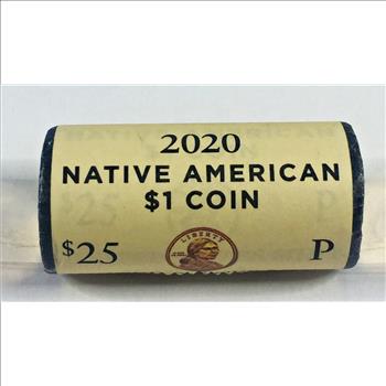 UNOPENED United States Mint $25 Roll of Native American 2020-P Anti ...