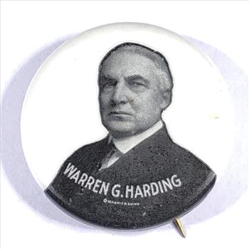 VINTAGE CAMPAIGN BUTTON*Warren G. Harding's Photo*Presidential Campaign ...