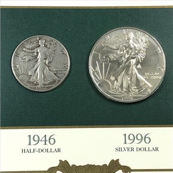 Walking Liberty Coinage*1946 Silver Walking Liberty Half Dollar & 1996 ...
