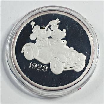 Walt Disney Mickey Mouse 1oz .999 Fine Proof Silver Mickey & Minnie ...