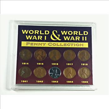 WWI and WWII Penny Collection*1914-1918 & 1941-1945*Steel Cents and ...