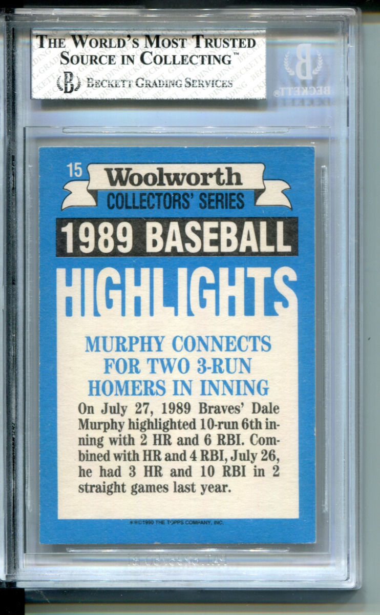 1990 Topps Woolworth #15 Dale Murphy BVG 8 | Property Room