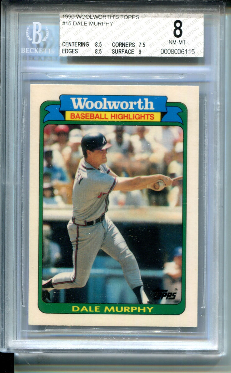 1990 Topps Woolworth #15 Dale Murphy BVG 8 | Property Room