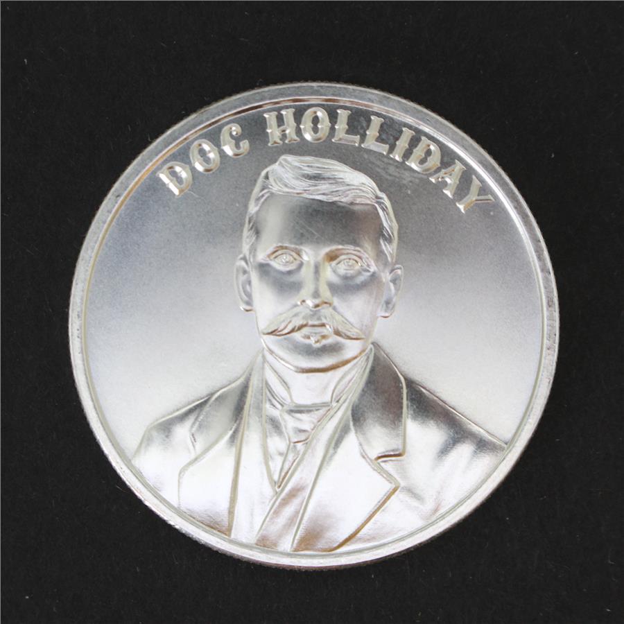 1 Troy Oz .999 Fine Silver Doc Holliday Wild West Legends Round ...