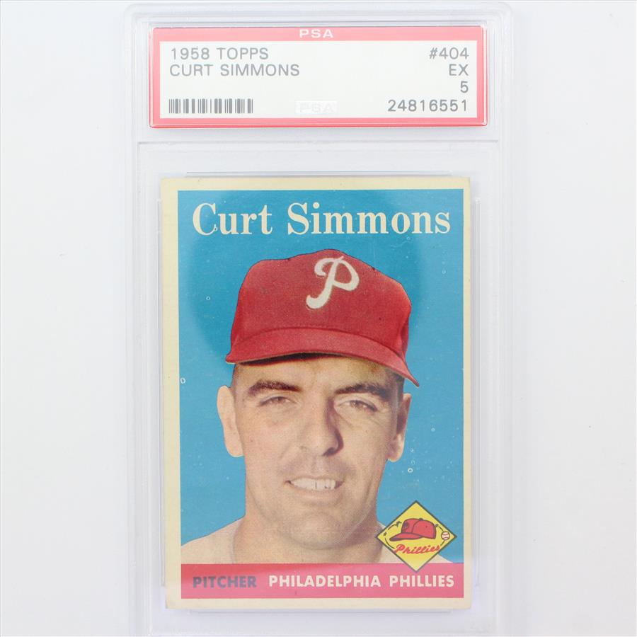 1958 Topps Curt Simmons Phillies Pitcher PSA EX 5 24816551 | Property Room