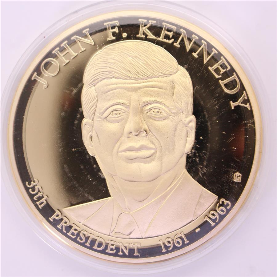 2009 John F. Kennedy Trial Coin Cu, Layered in 24K Gold 54g | Property Room