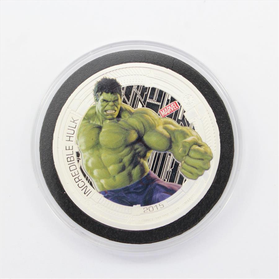 2015 1 oz. .999 Fine Silver Marvel Incredible Hulk $2 Elizabeth II NIUE ...
