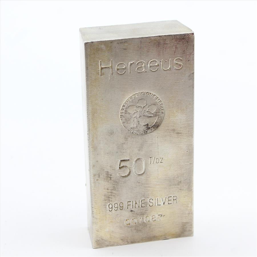50 Oz 99% Silver Bar Heraeus Precious Metals | Property Room