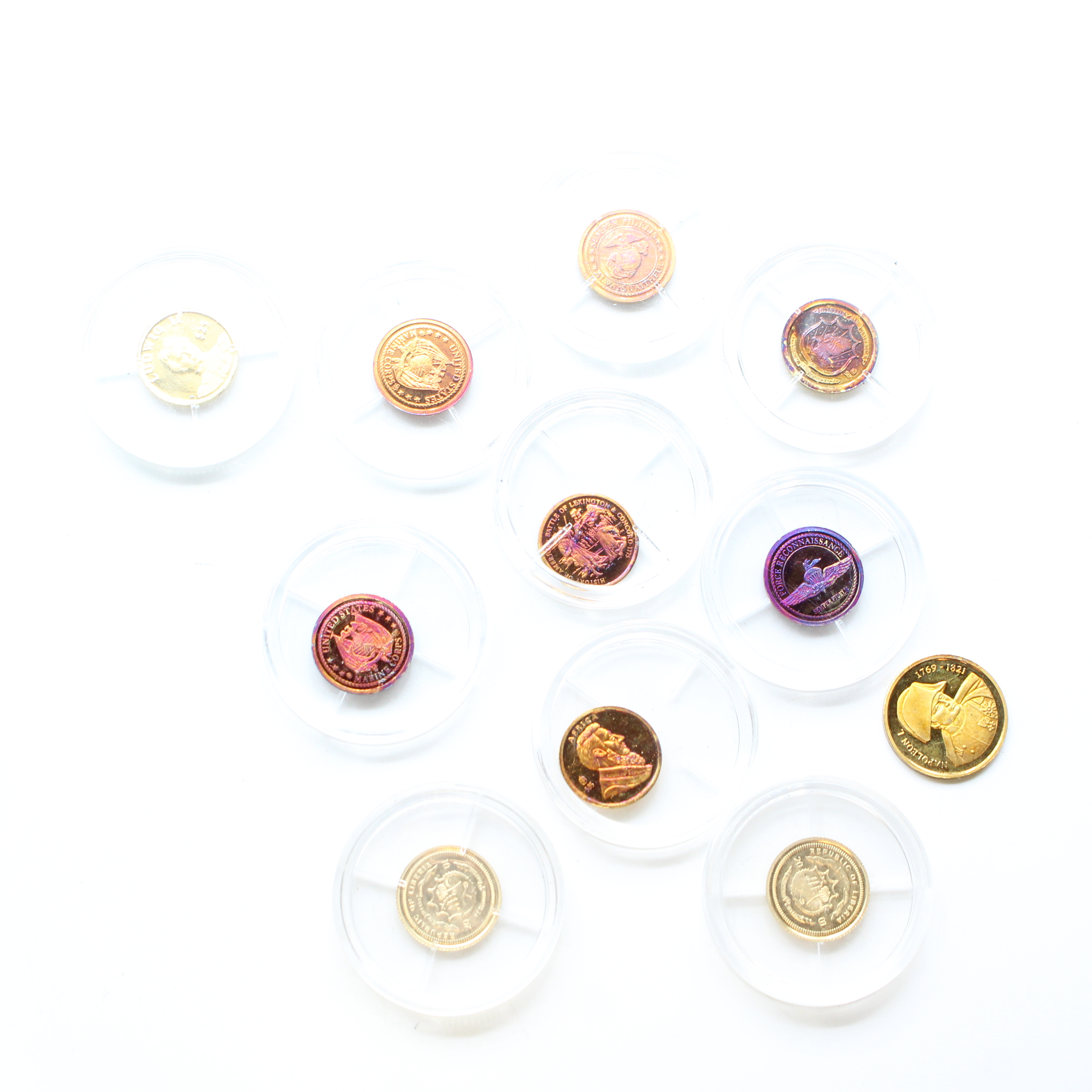 1 Random Gold 14kt Mini Coin Each .0111 AGW (See Photos) | Property Room