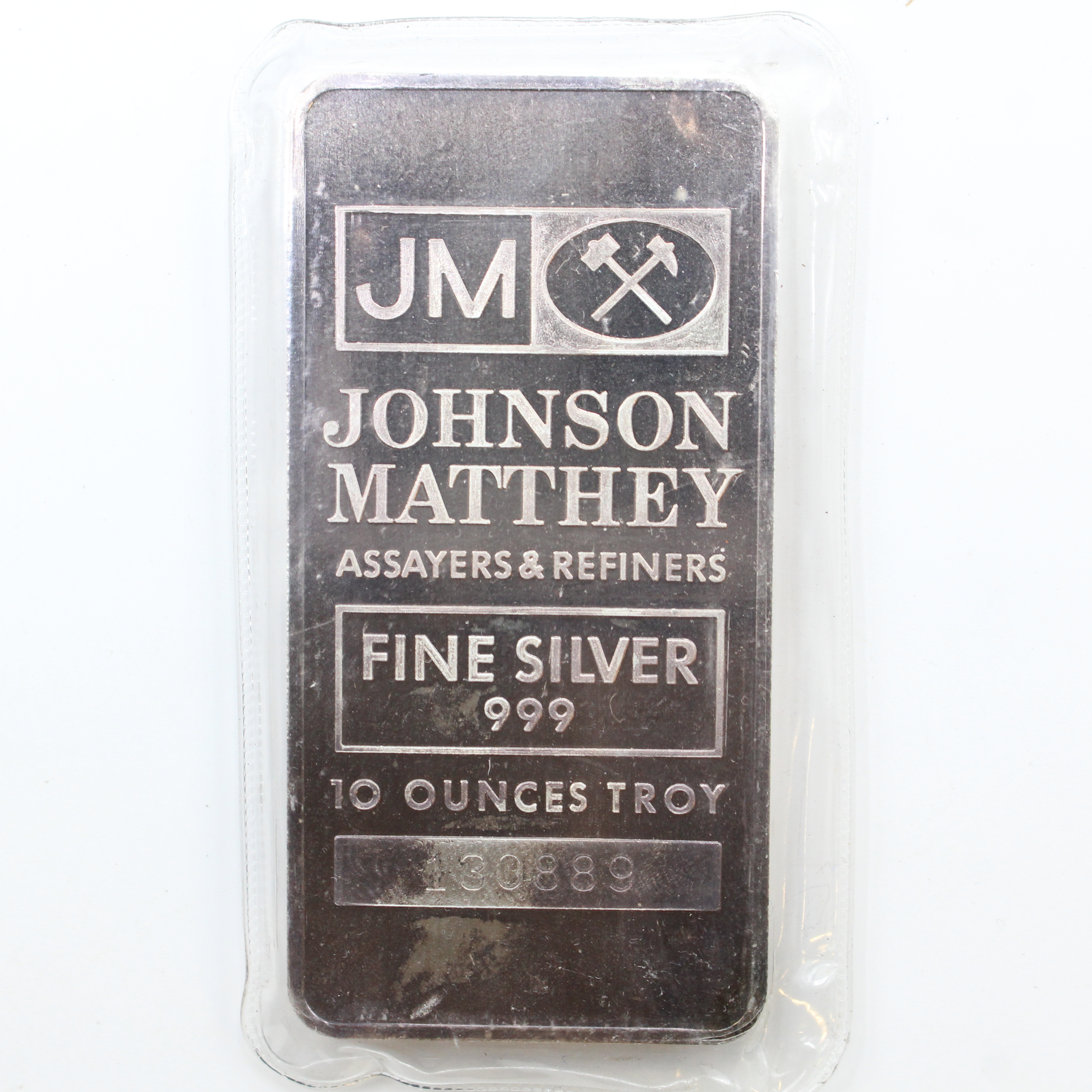 10 Troy Oz 999 Fine Silver Bar JM Assayers Refiners (019) | Property Room