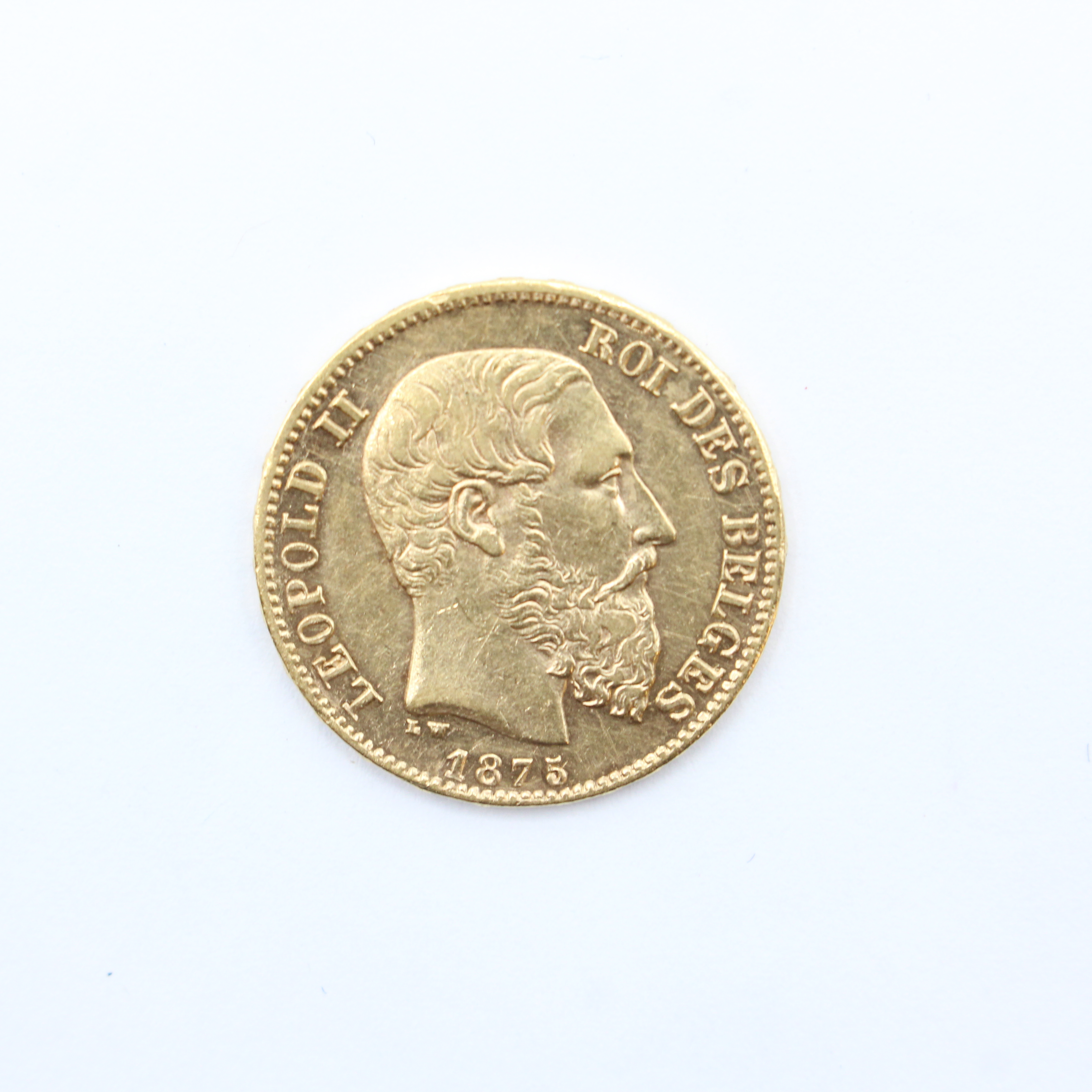 1875 Gold 20 Francs Leopold II .1867 oz. (470) | Property Room