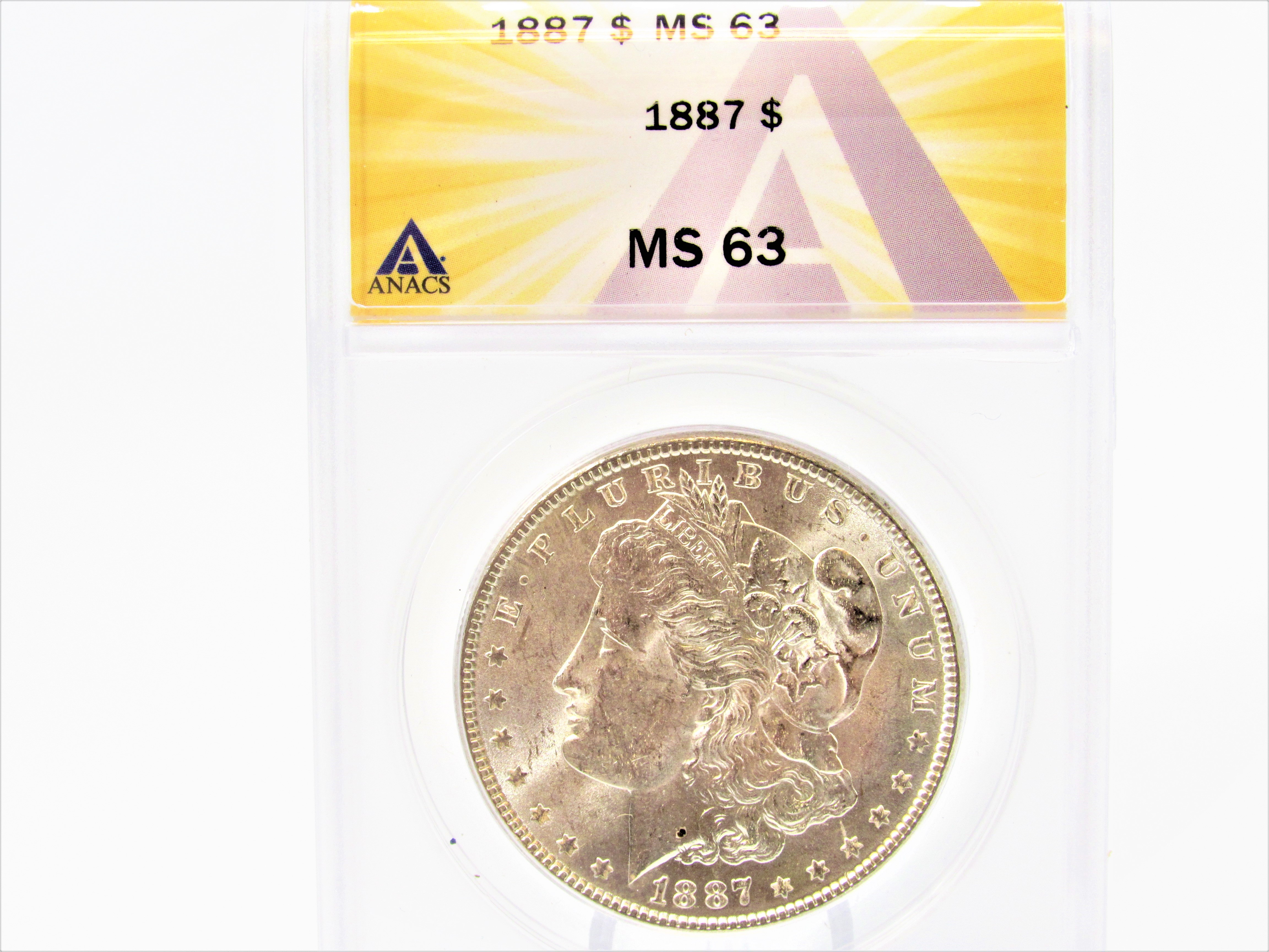 1887 SILVER Morgan Dollar MS63 ANACS (71) | Property Room