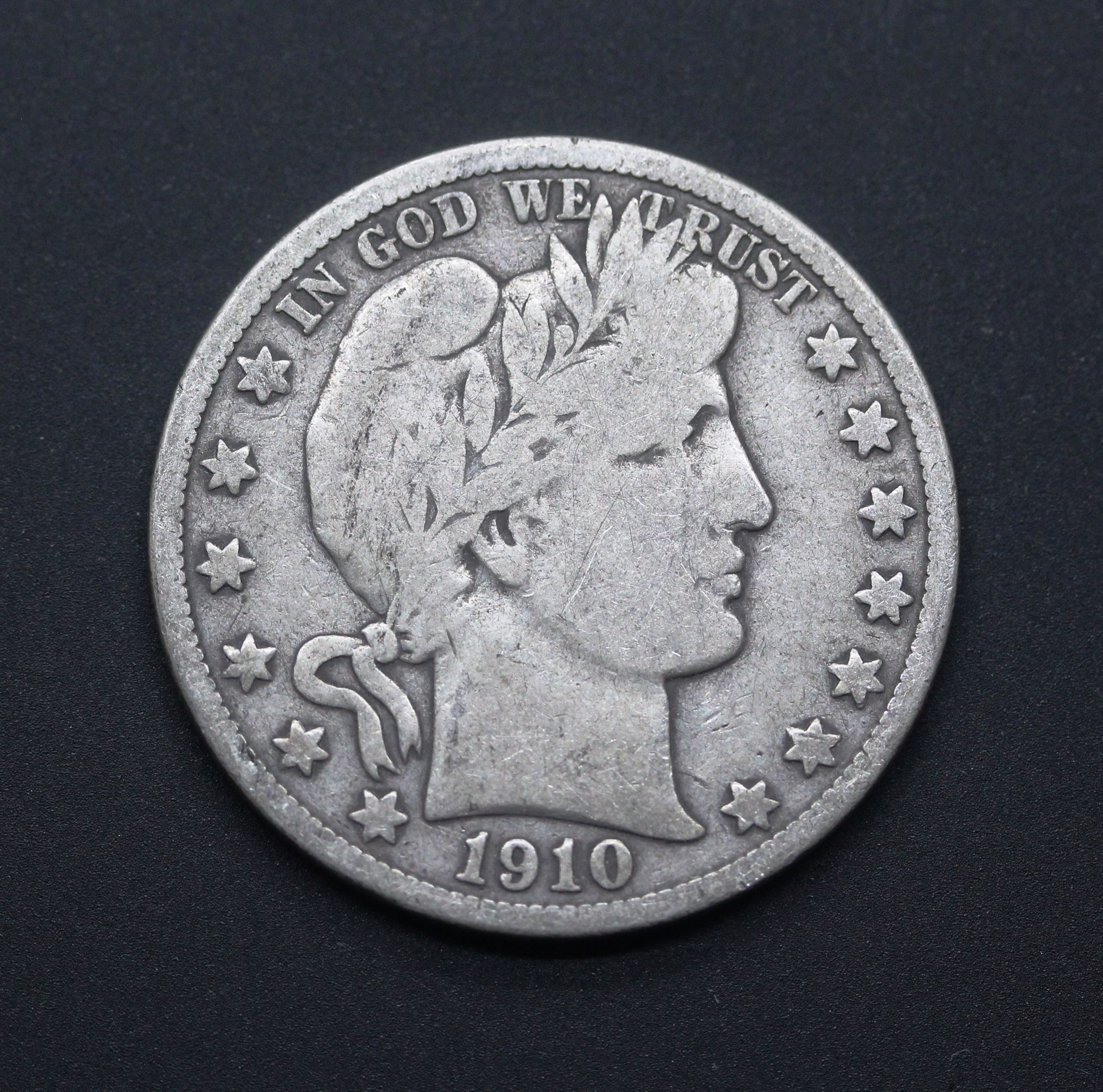 1910-S Barber 90% Silver Half Dollar | Property Room