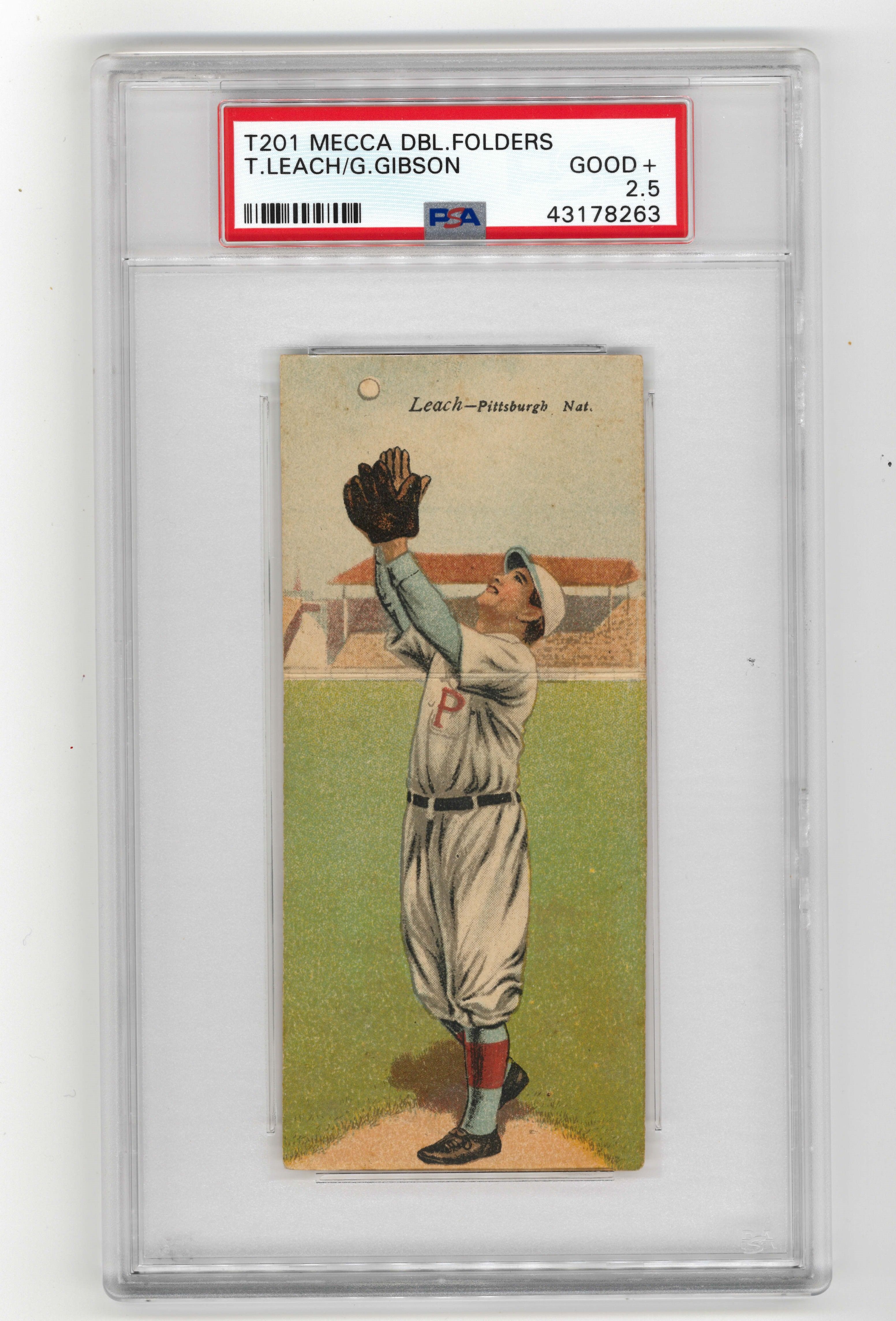 1911 T201 Mecca Double Folders Tommy Leach / George Gibson PSA Graded ...