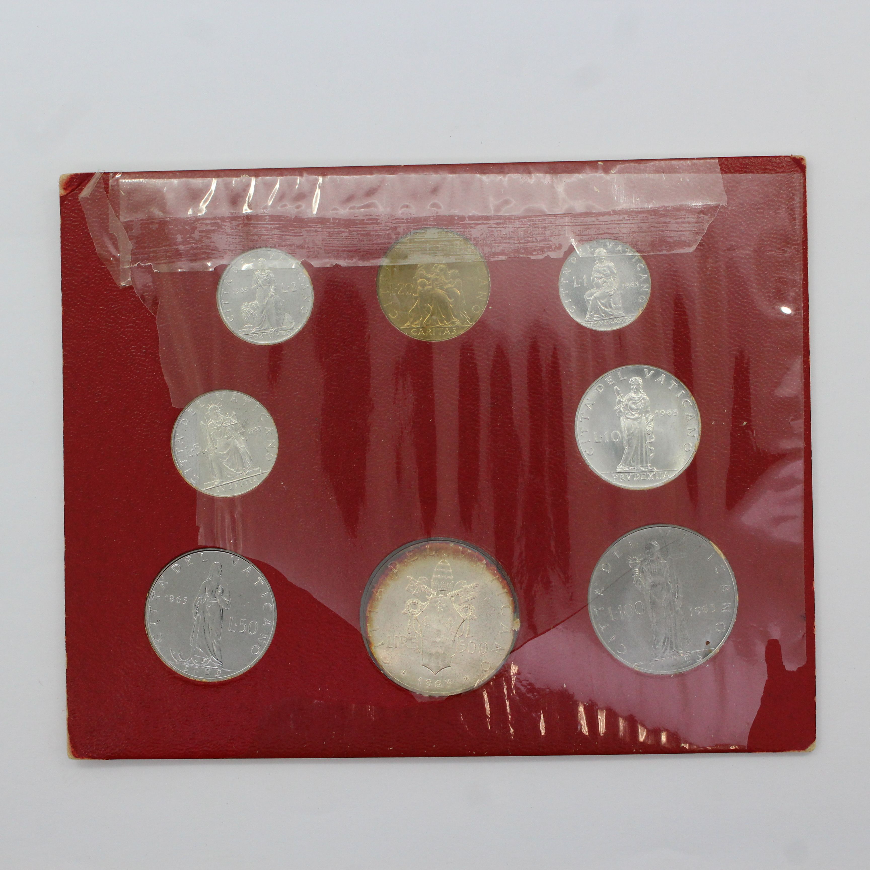 1963 Vatican City Mint Set Pope Paul VI MCMLXIII ANNO I Silver 500 Lire ...