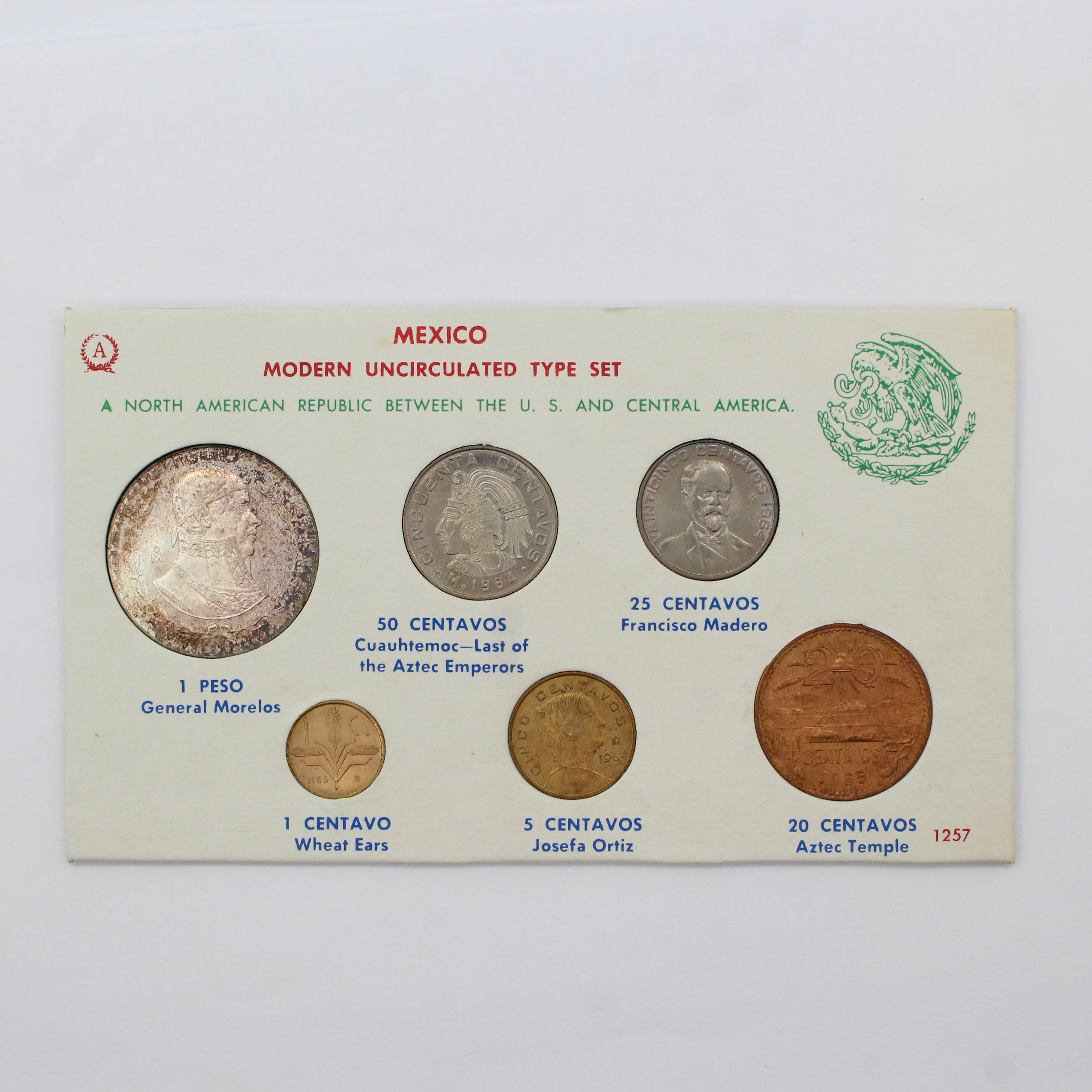 1964/65 Mexico Modern Uncirculated Type Set - 6 Coin Set | Property Room