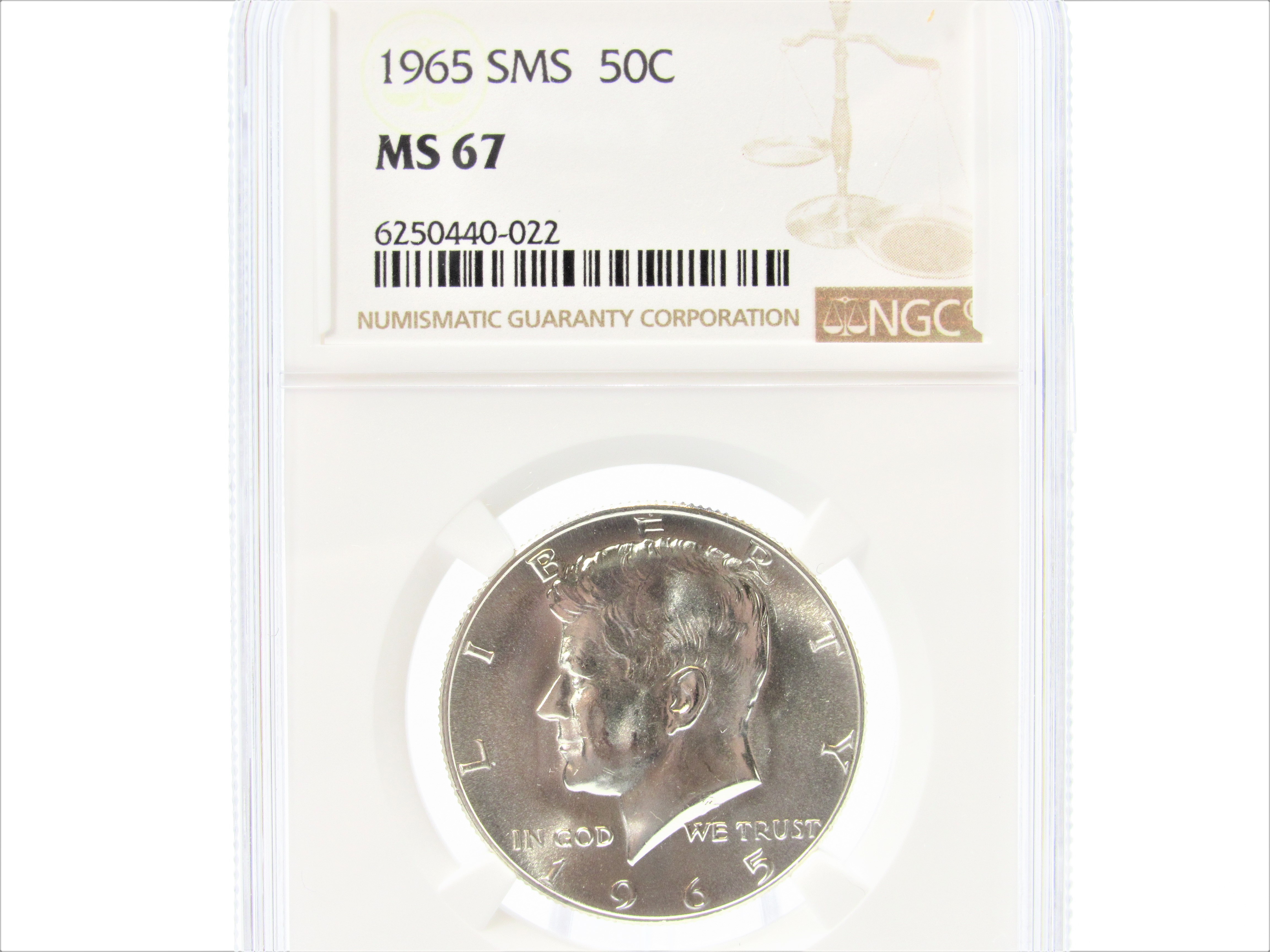 1965 Kennedy Half Dollar SMS MS 67 NGC | Property Room