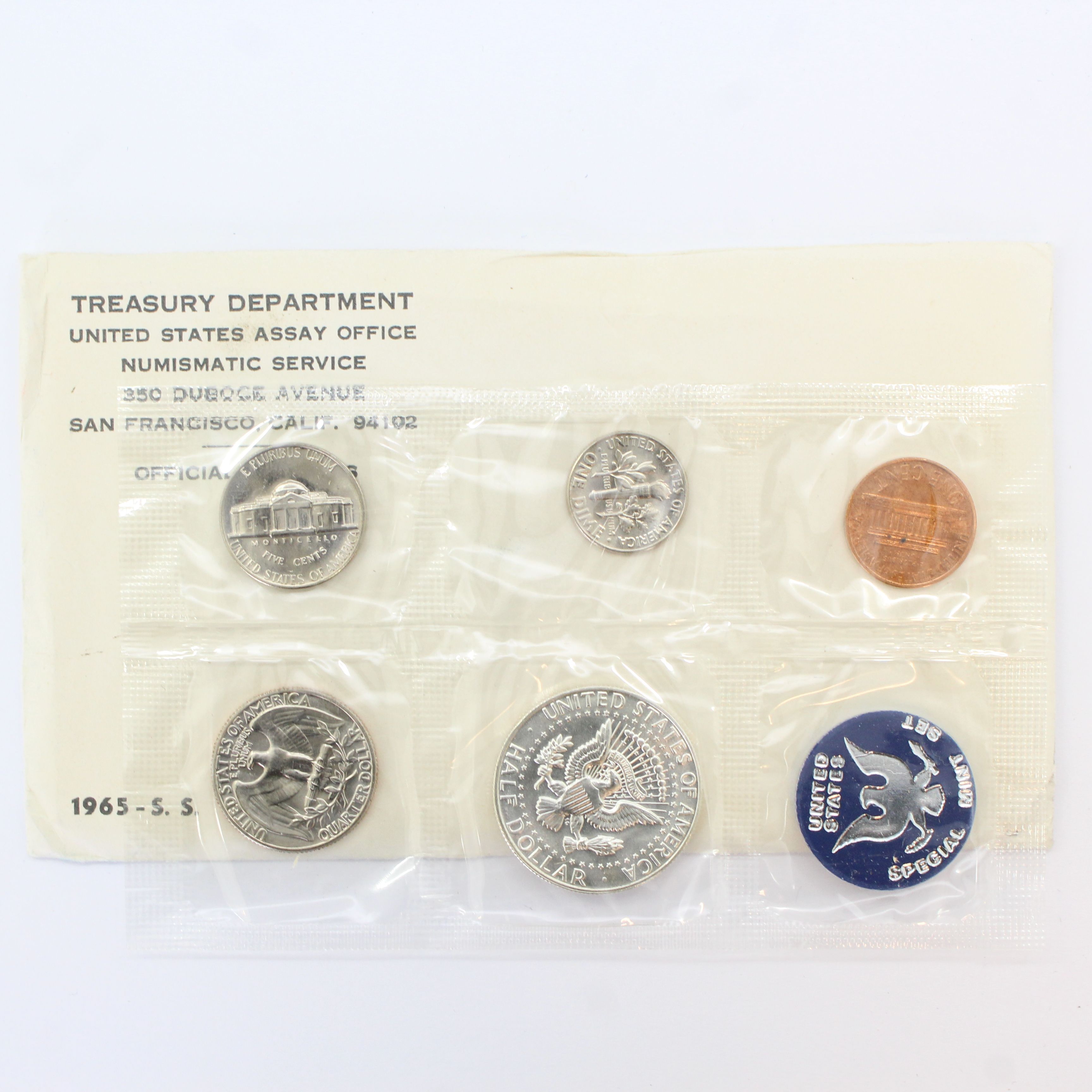 1965 United States Special Mint Set - Kennedy Half Dollar to Lincoln ...