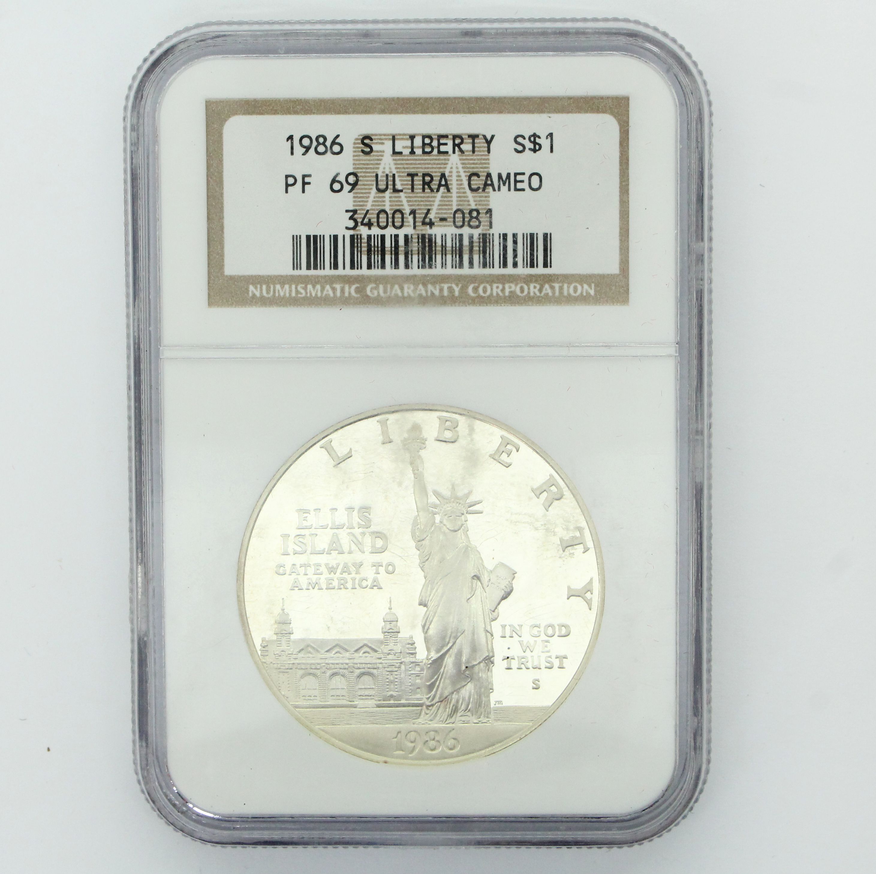 1986-S Liberty Ellis Island Comm. Silver Dollar NGC PF69 Ultra Cameo (081) | Property Room