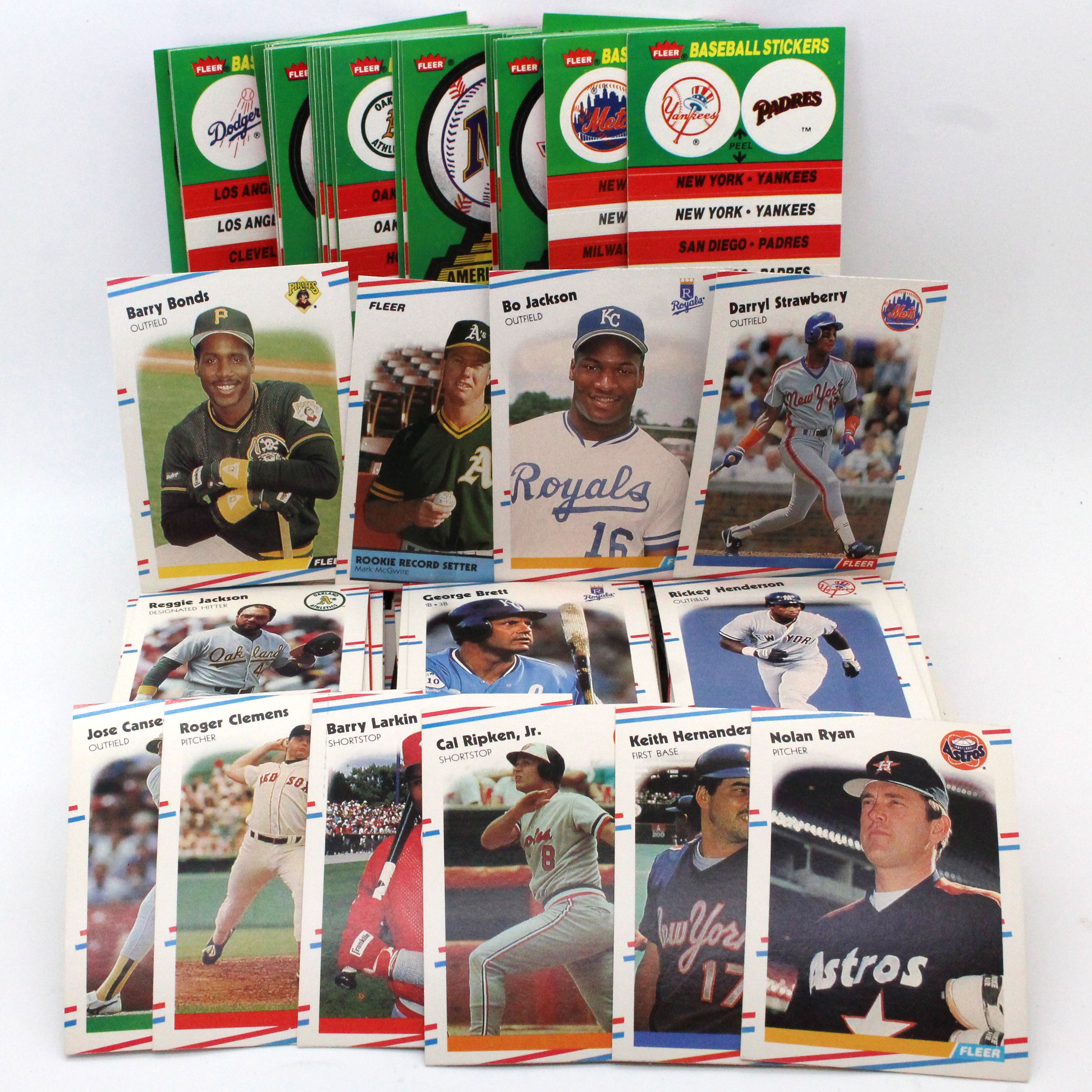 1988 Fleer Baseball Cards Collector's Set - 650+ Cards, 45 Stickers, 7 ...