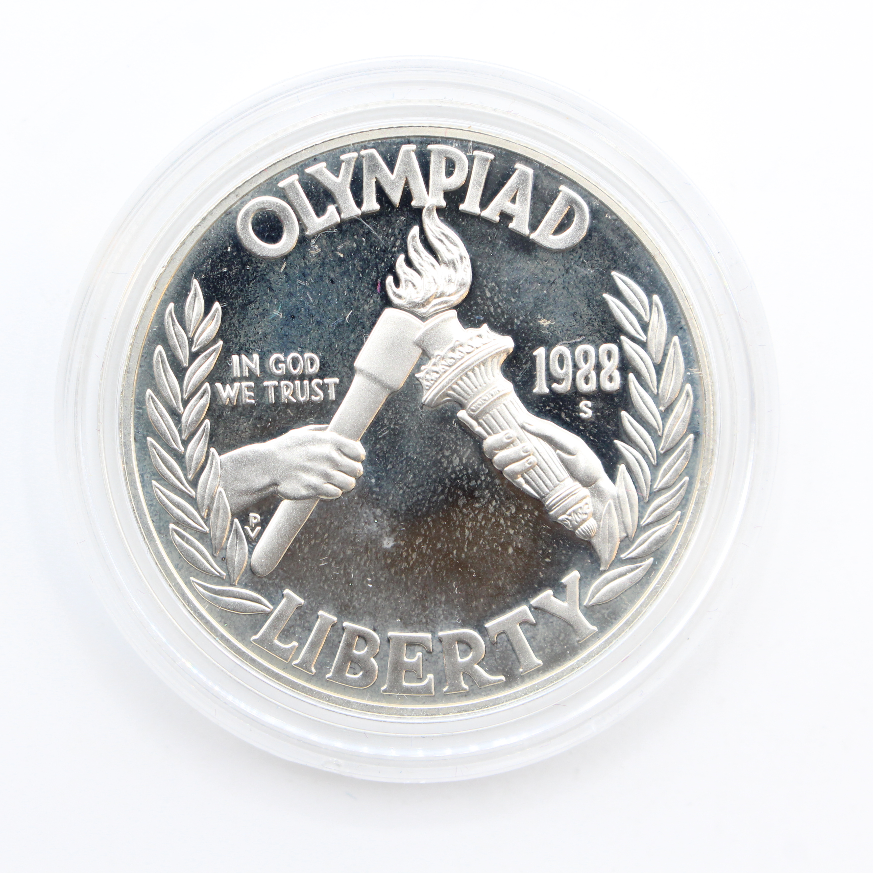 1988-S 1oz Silver Commemorative $1 USA Olympiad Proof Coin | Property Room