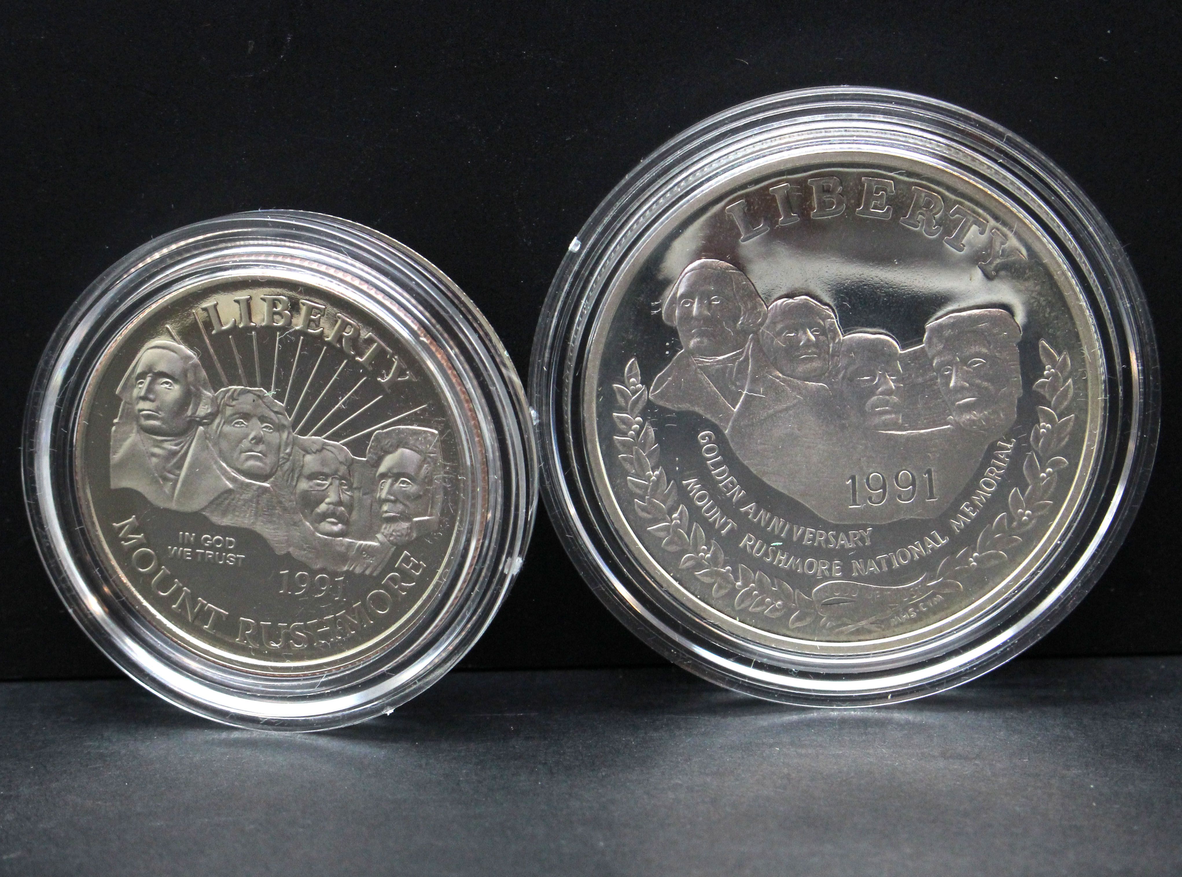 1991 Mt. Rushmore Two-Coin Anniv. Proof Set | Property Room