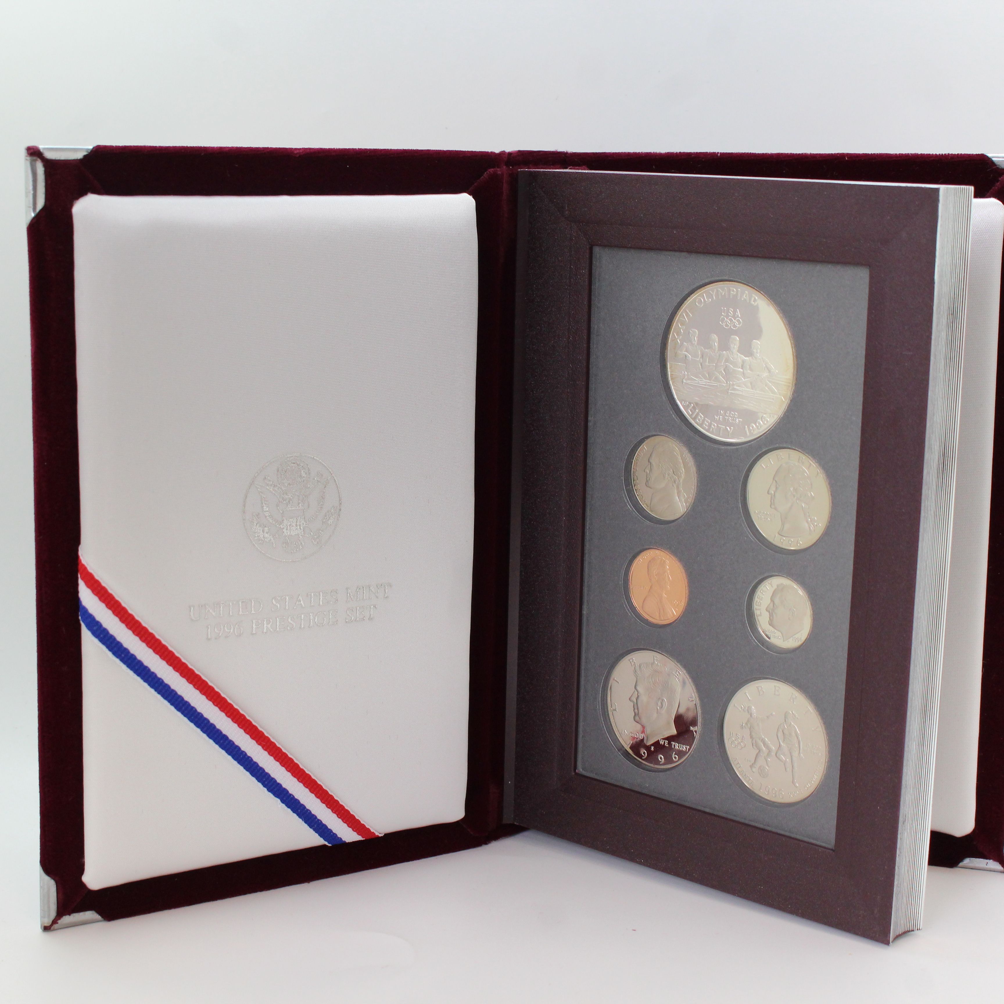 1996 U.S. Mint Prestige Proof Set - 7 Coins including Silver Olympiad ...
