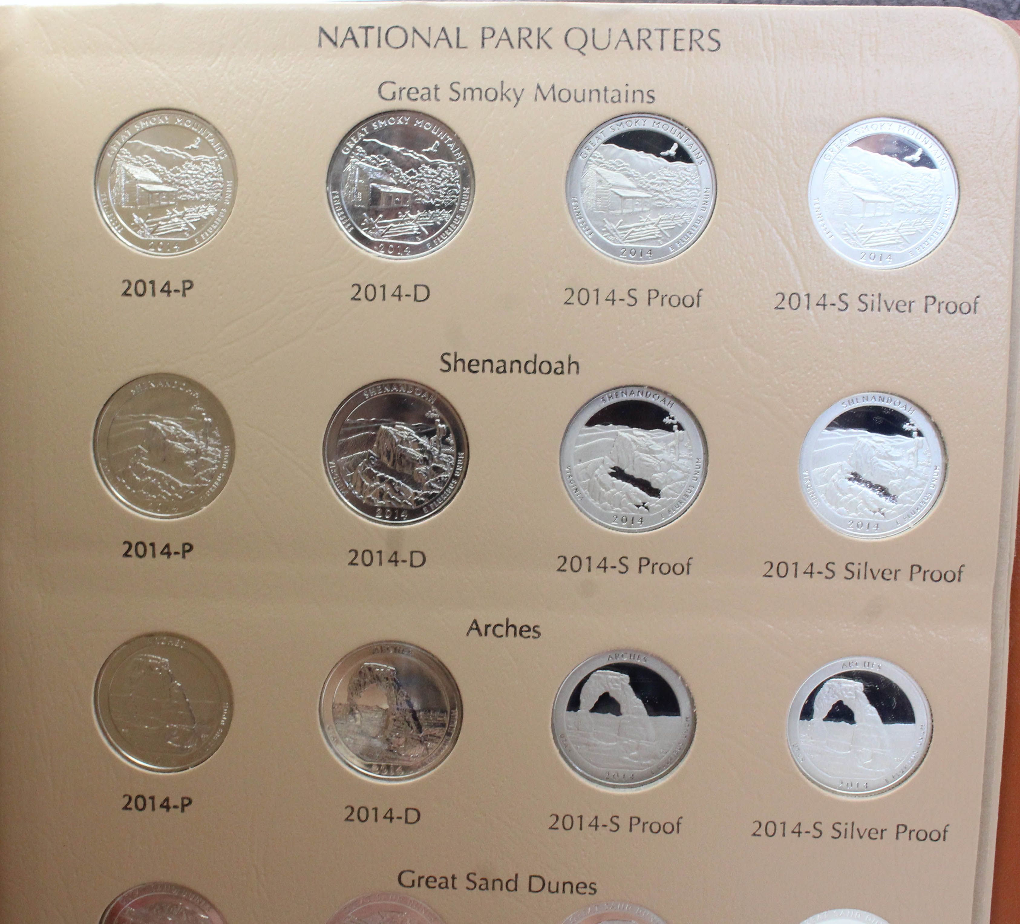 2010 - 2015 Washington Quarters America's Beautiful National Parks ...