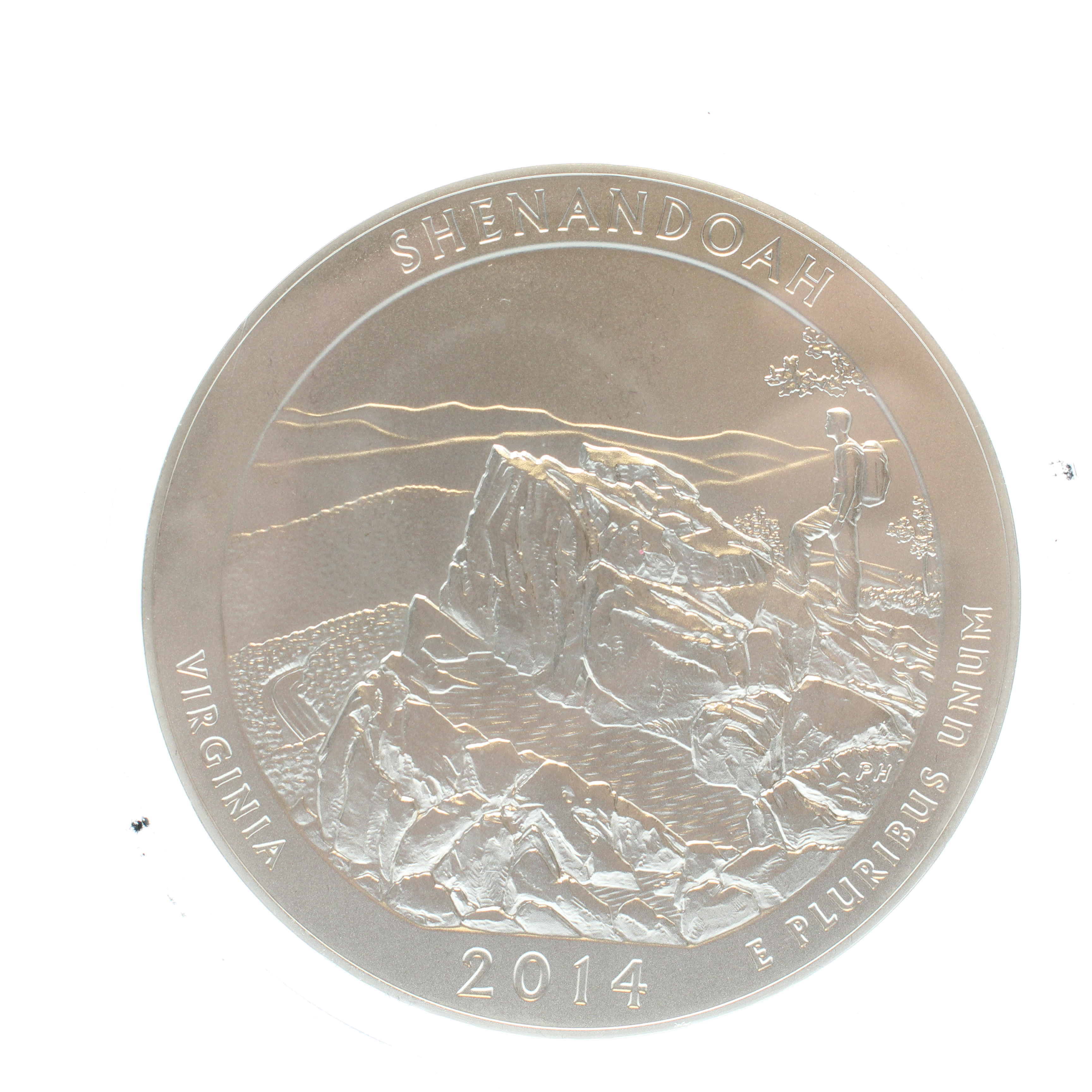 2014 5oz Silver Oversized Quarter Shenandoah America the Beautiful W ...