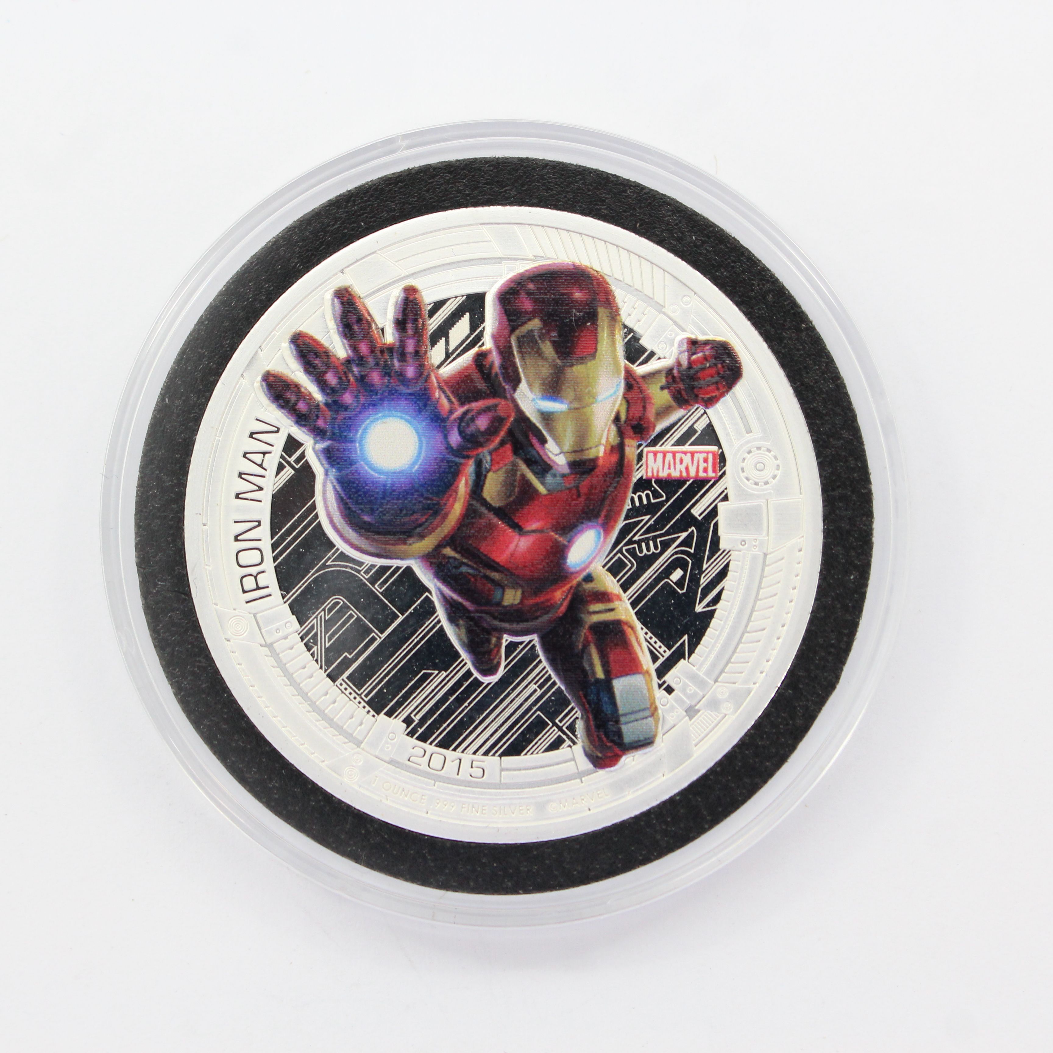 2015 1 oz. .999 Fine Silver Marvel Iron Man $2 Elizabeth II NIUE Coin ...