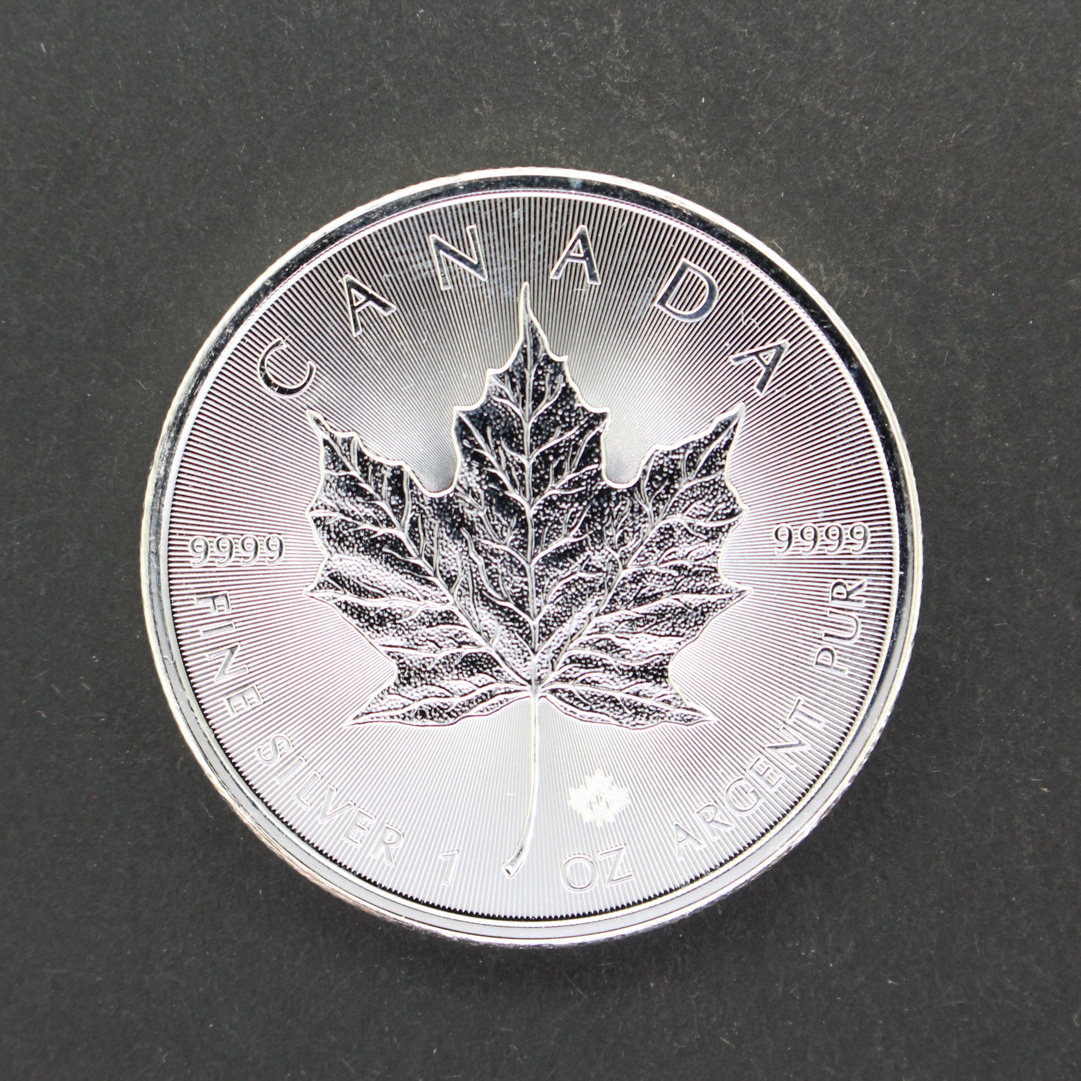 2015 Canadian Maple Leaf 1 Oz Fine Silver 999 5 Commemorative Coin 
