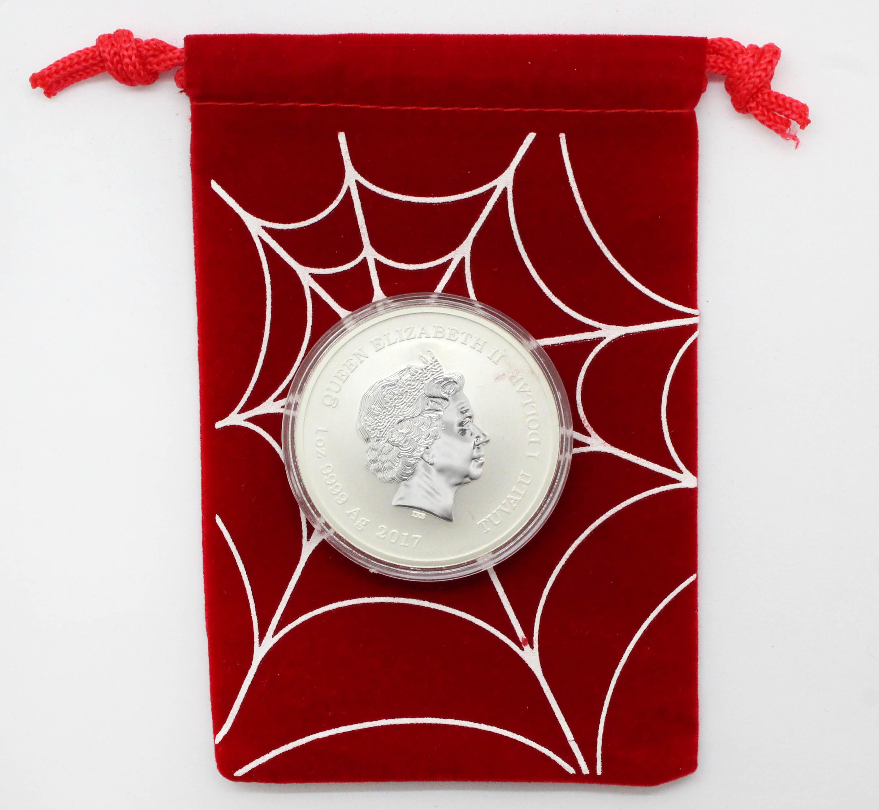 2017 Marvel Spiderman Tuvalu 1 oz. Silver Dollar BU | Property Room