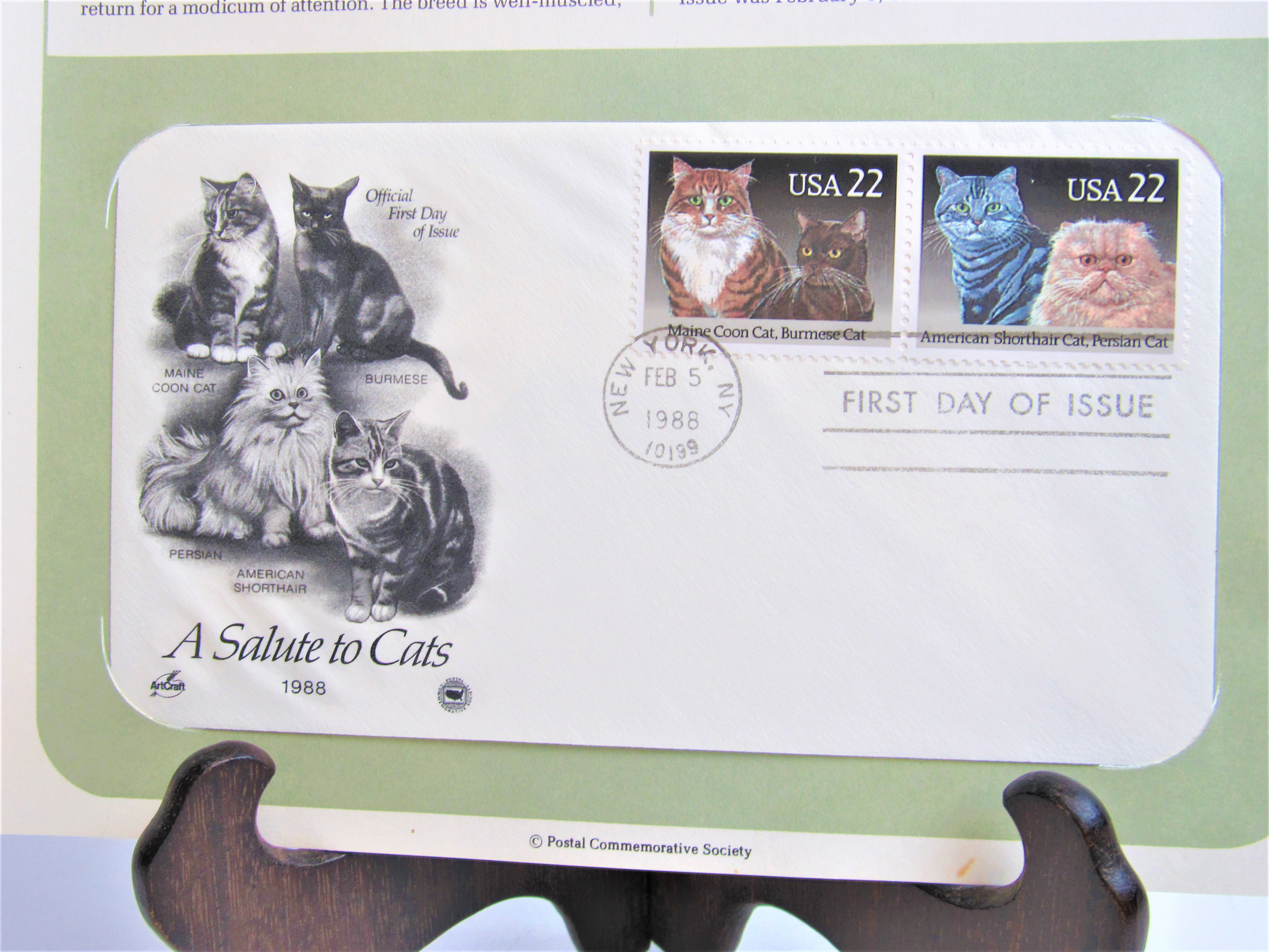 Cat Stamps 1988 First Day Issue | Property Room