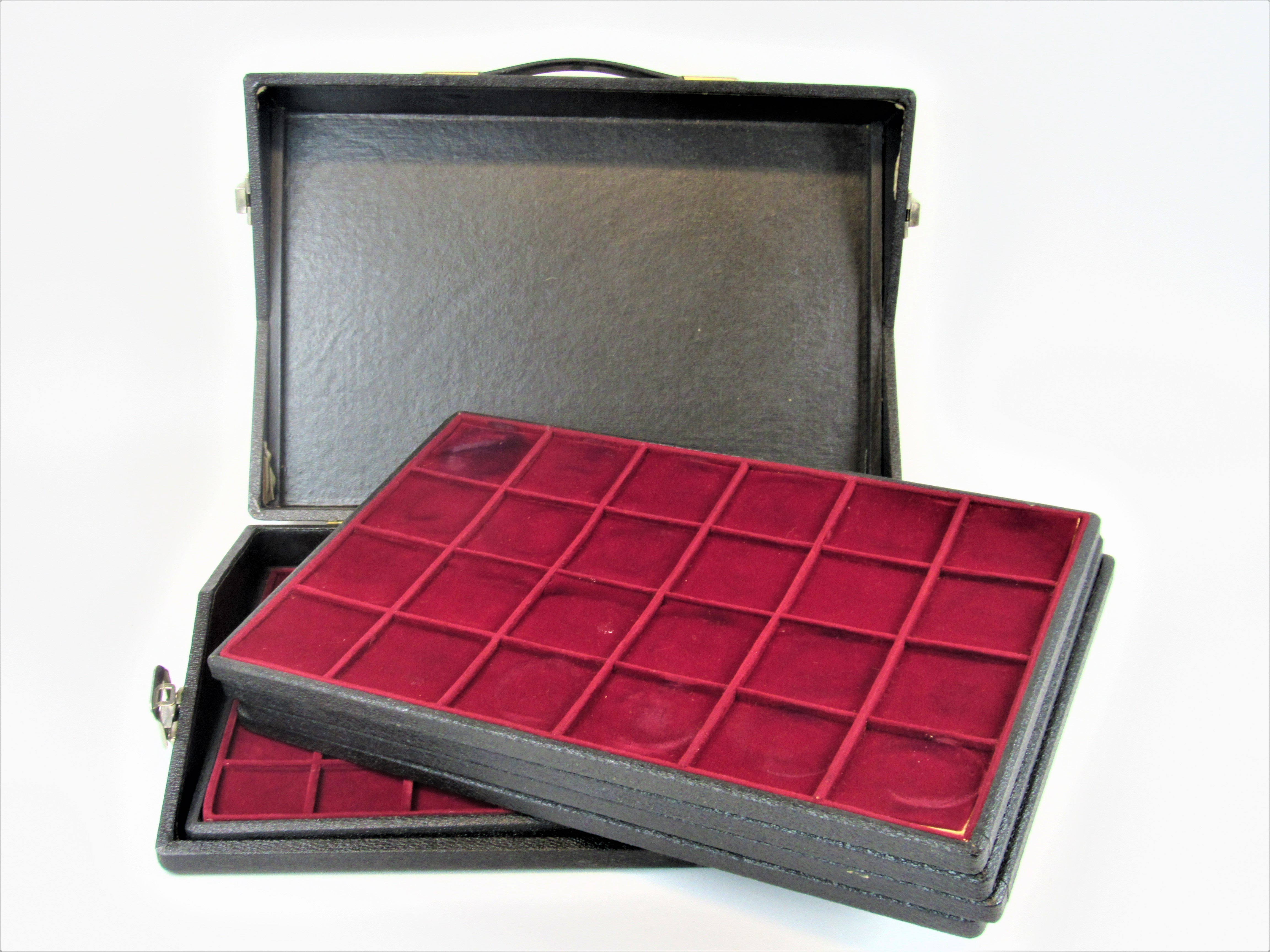 Coin Supplies Black Case with Velvet Lined Inserts Coin Storage (064 ...