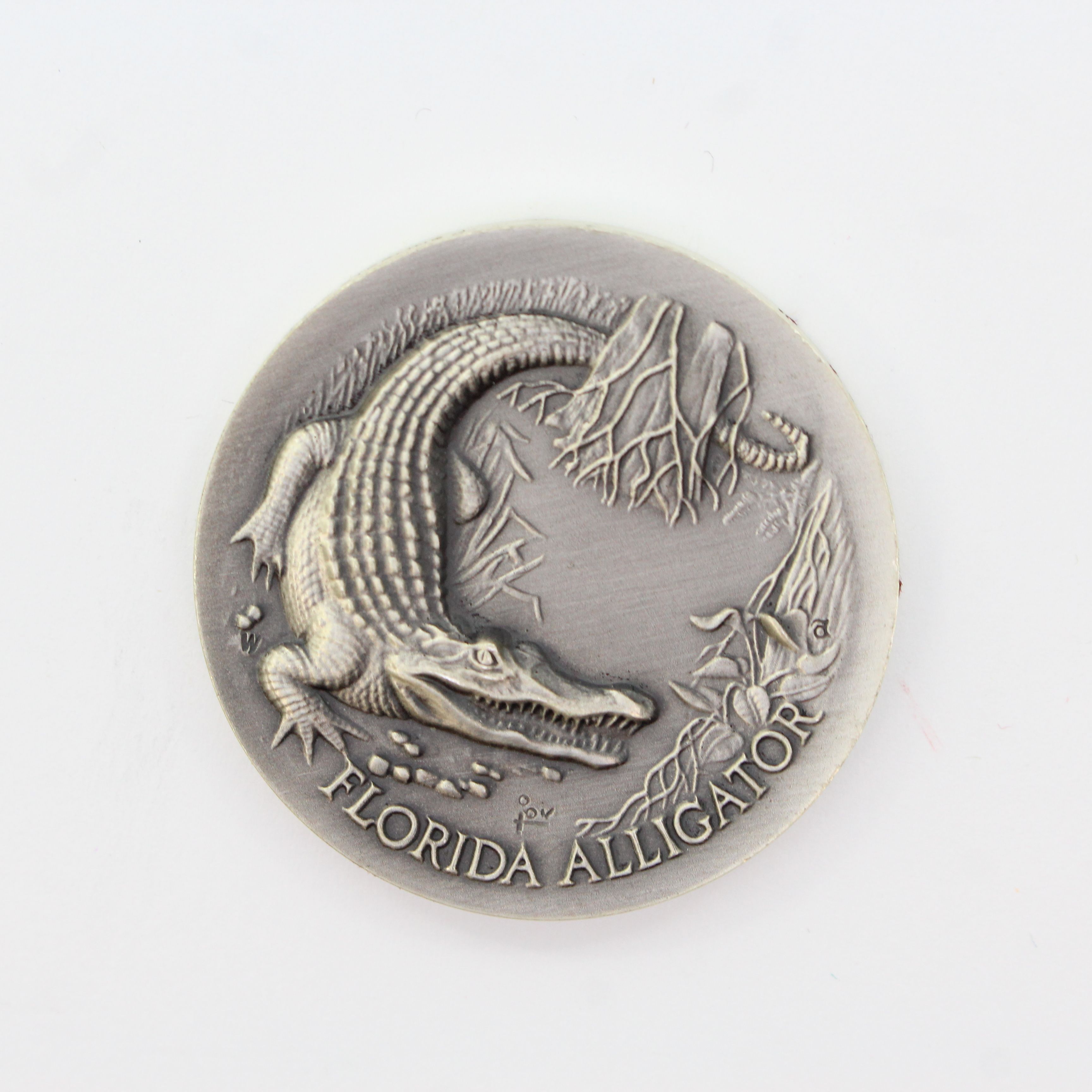 Florida Alligator High Relief 35.45g Sterling Silver Medal Wittnauer ...