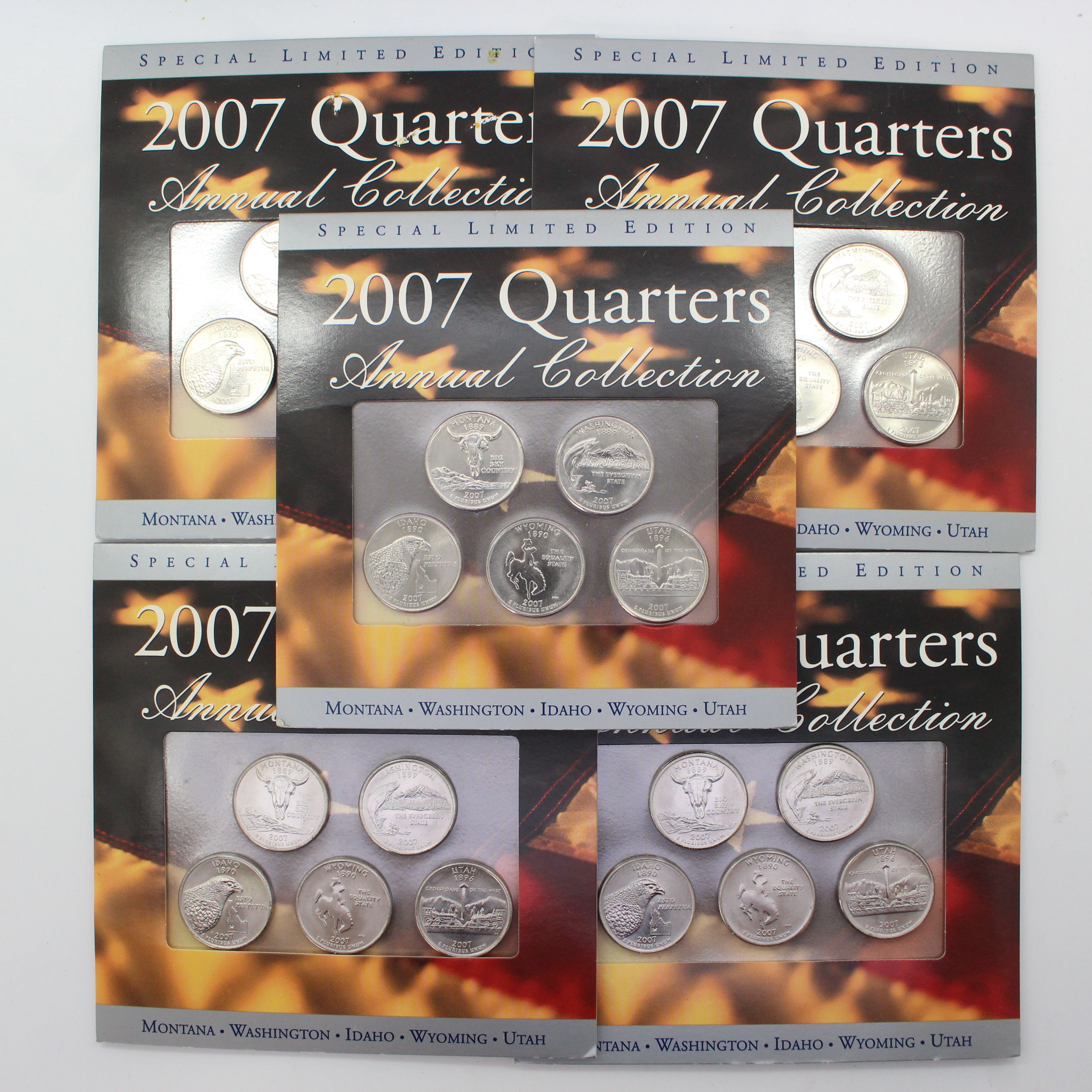 Lot of 5 2007 State Quarter Sets - 25 Quarters Total - Special Limited ...