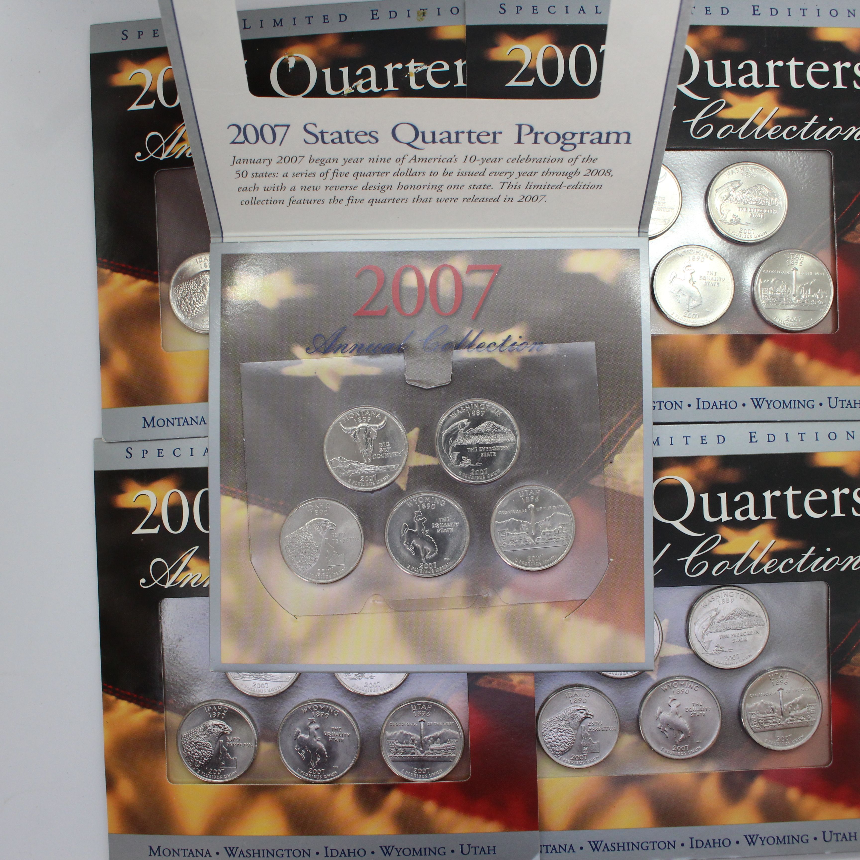 Lot of 5 2007 State Quarter Sets - 25 Quarters Total - Special Limited ...